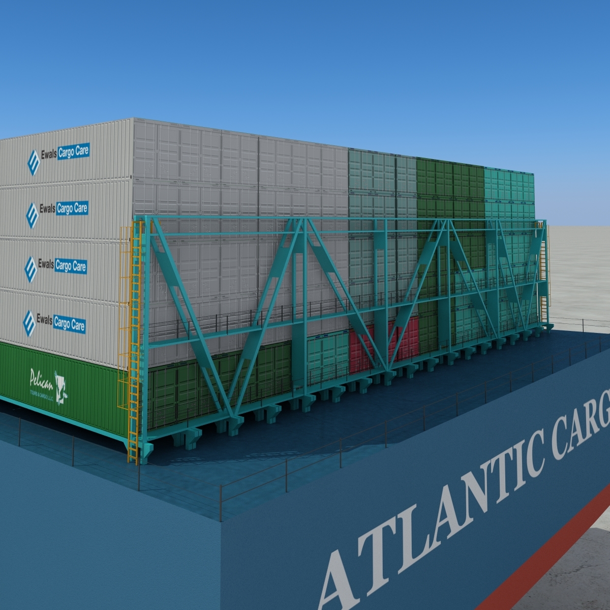 realistic cargo ship 3d model
