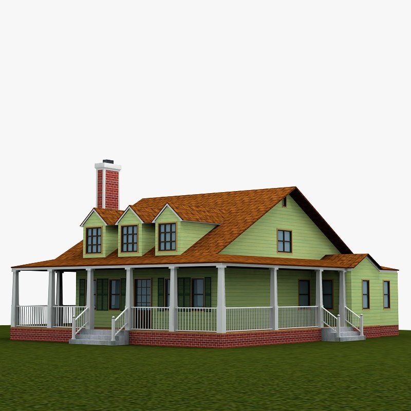 3d farmhouse building