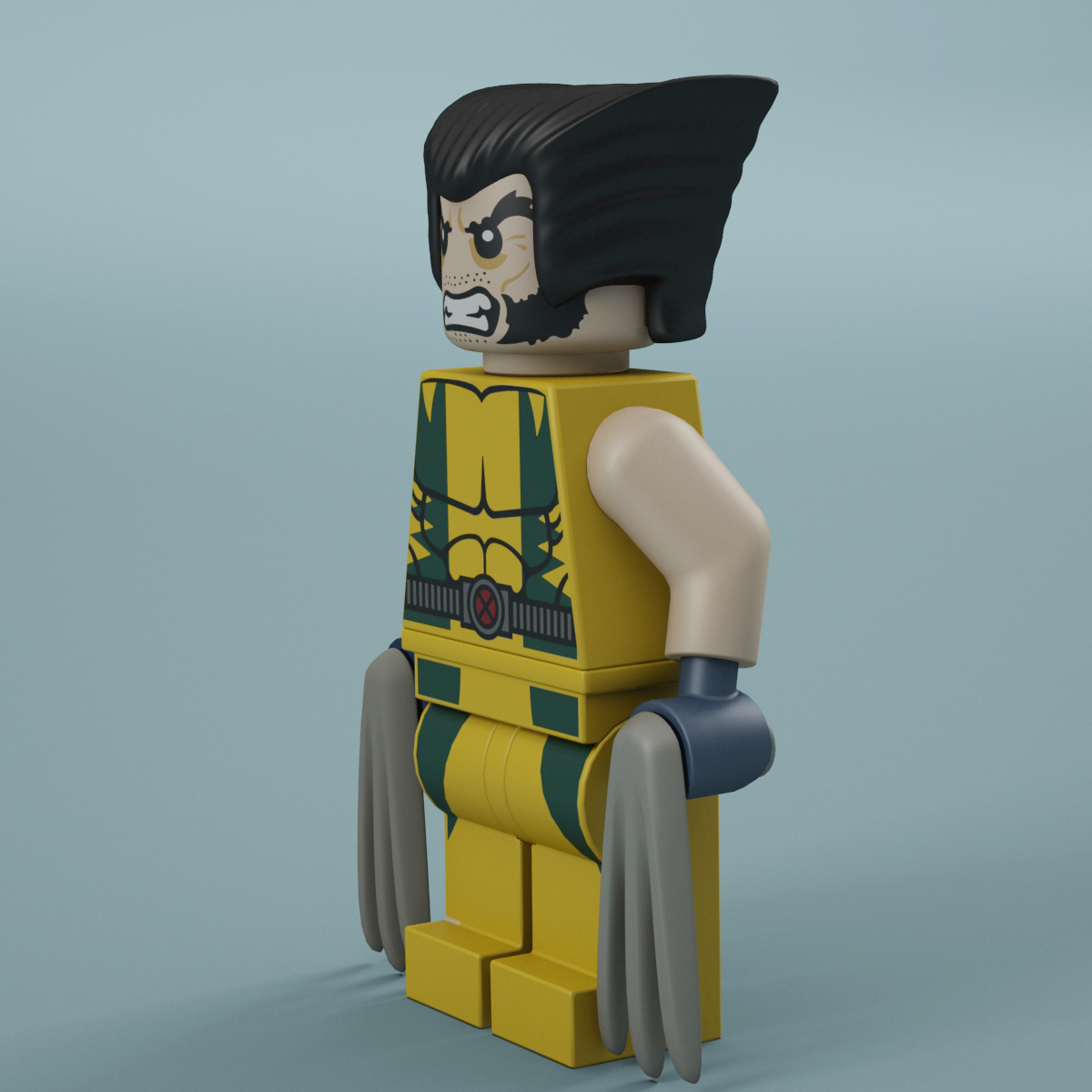 3d model of lego wolverine