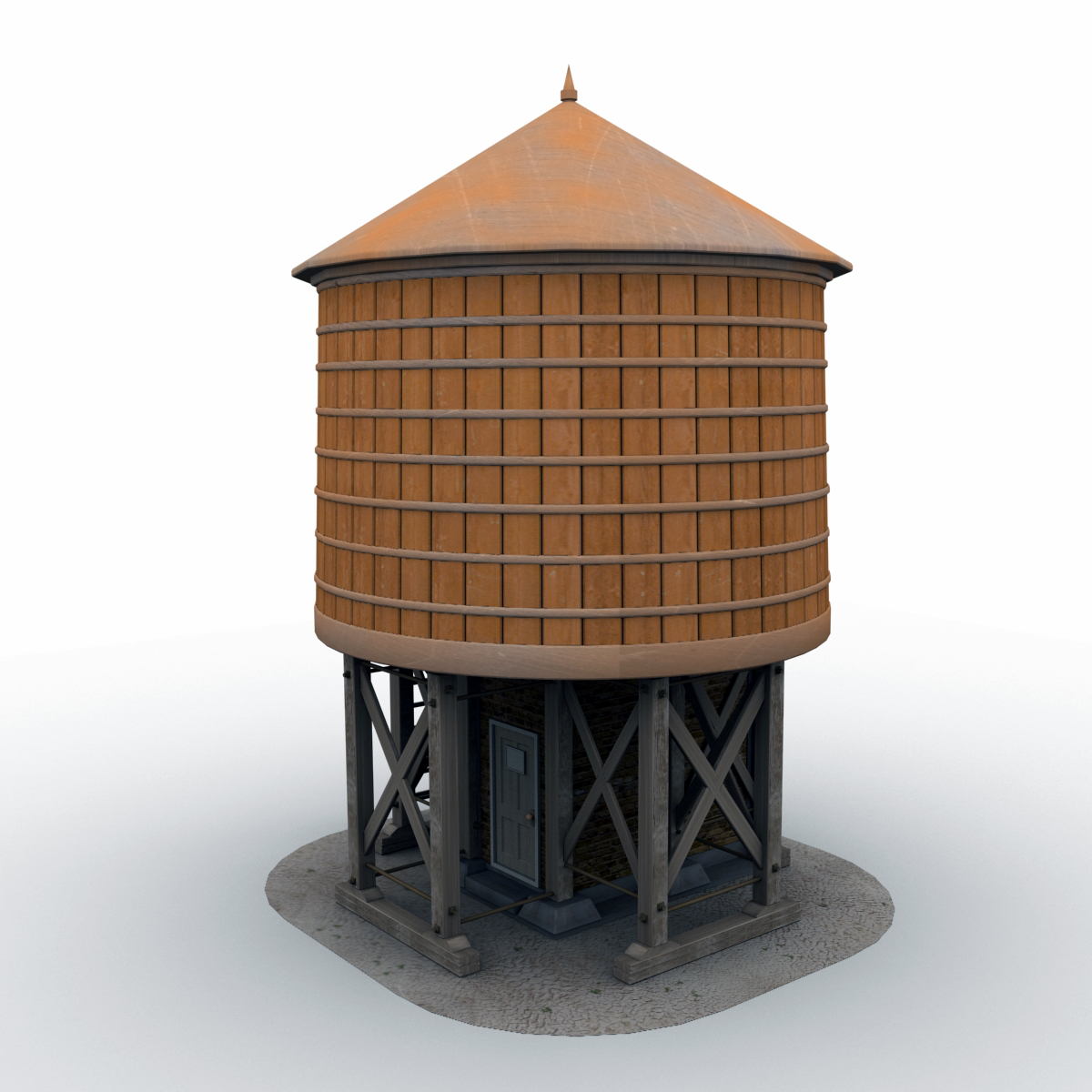 3dsmax rooftop water tank