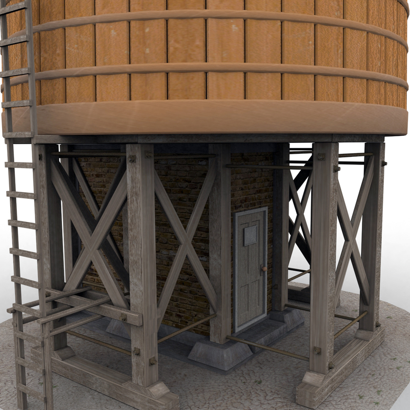 3dsmax rooftop water tank