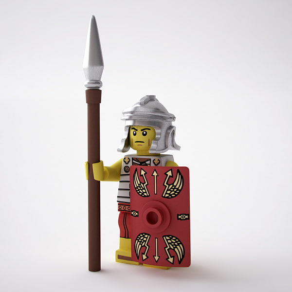 3d rigged lego roman soldier