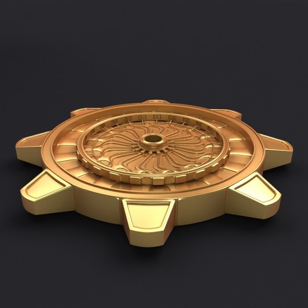 3d golden cog wheel model