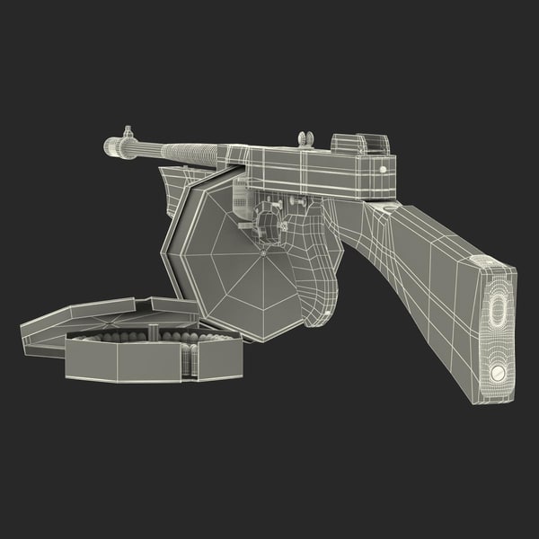 3d model tommy gun set