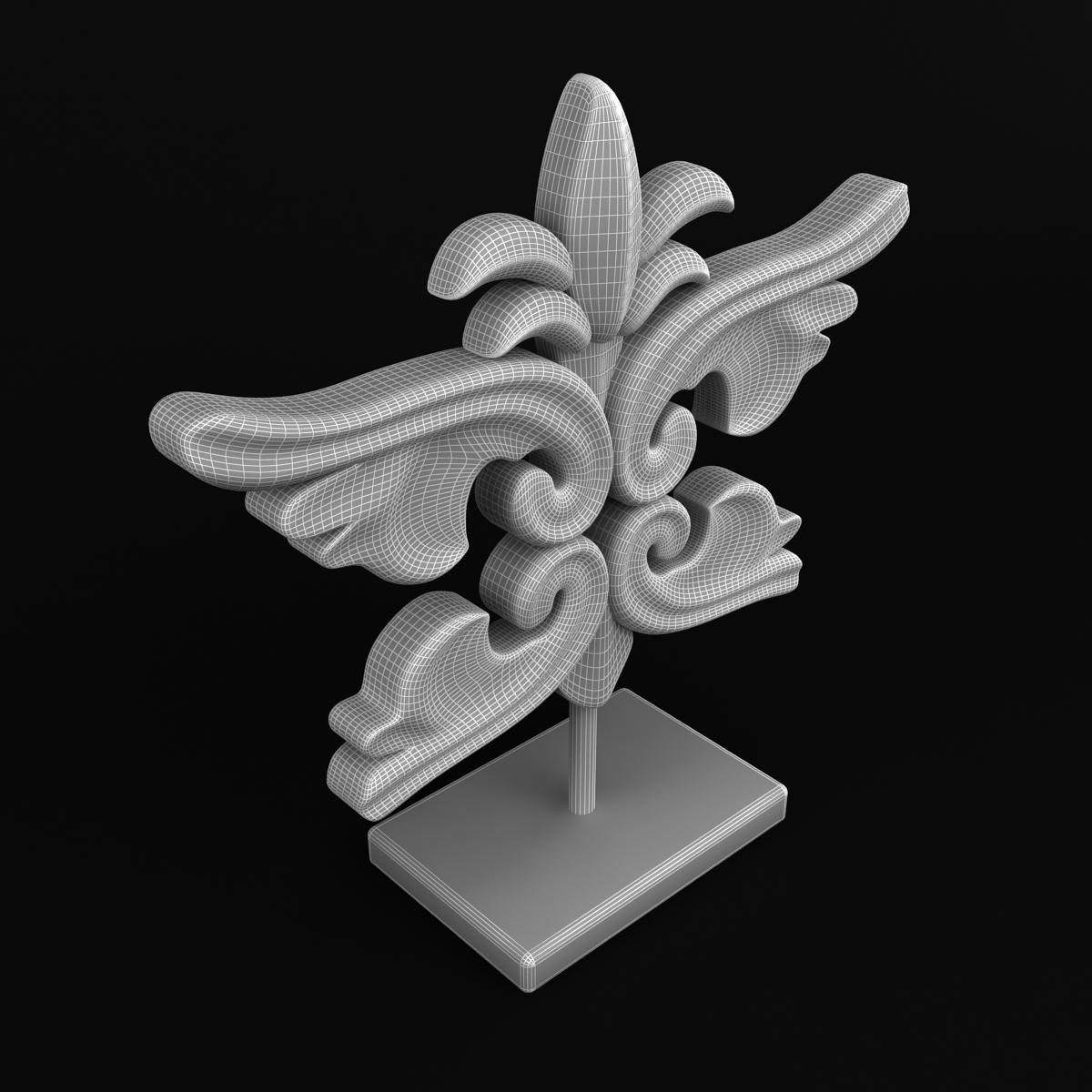 3d baroque sculpture deco model
