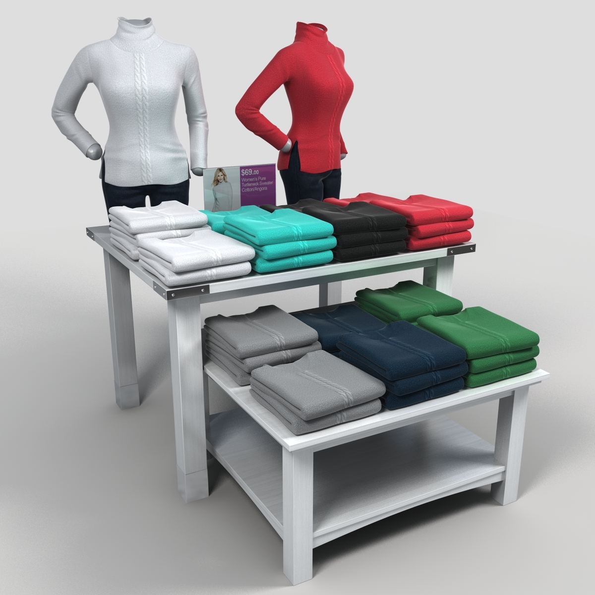 3d model display tables women sweaters