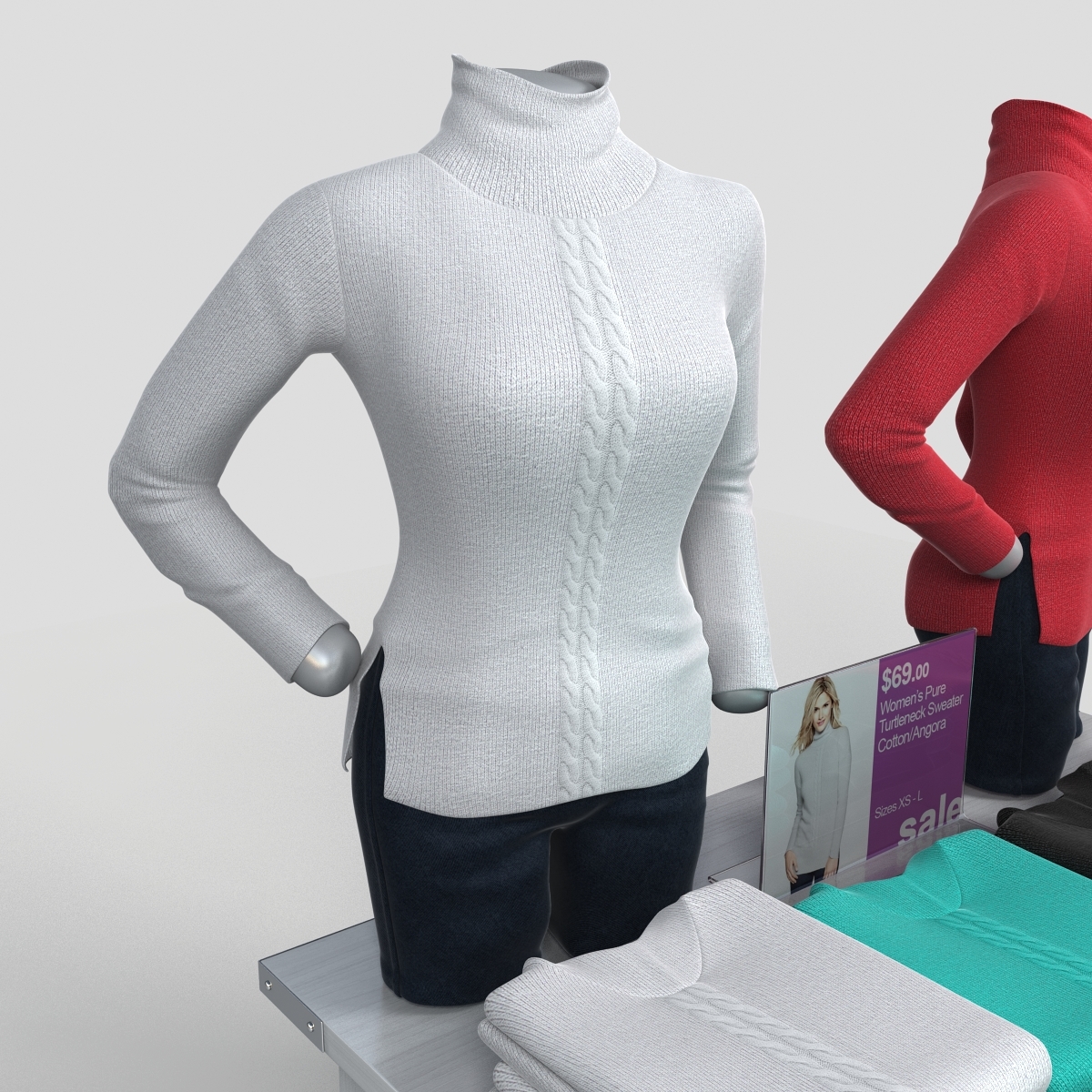 3d model display tables women sweaters