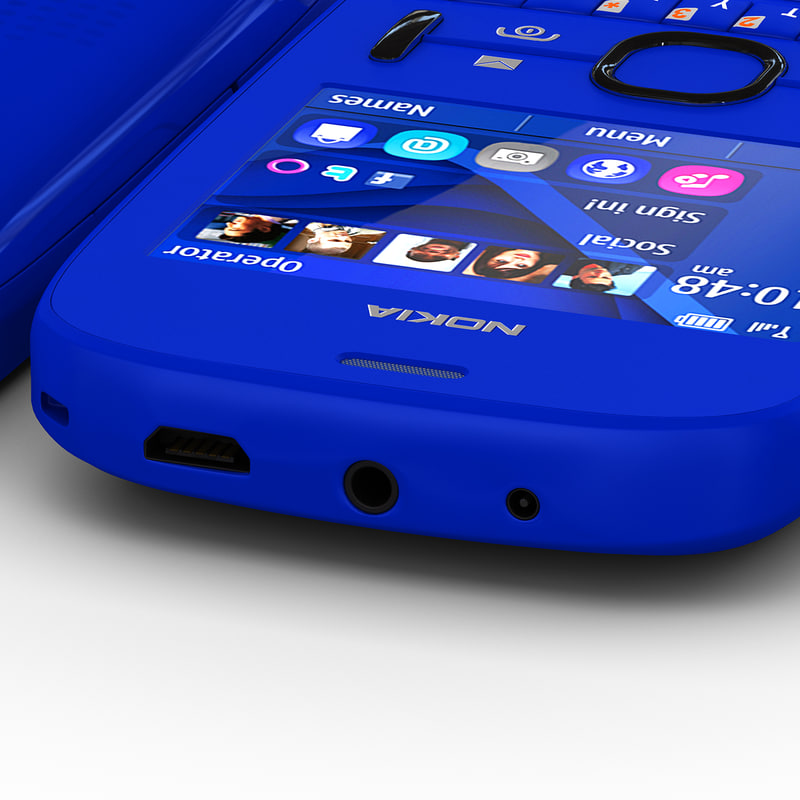 nokia asha 201 blue 3d max
