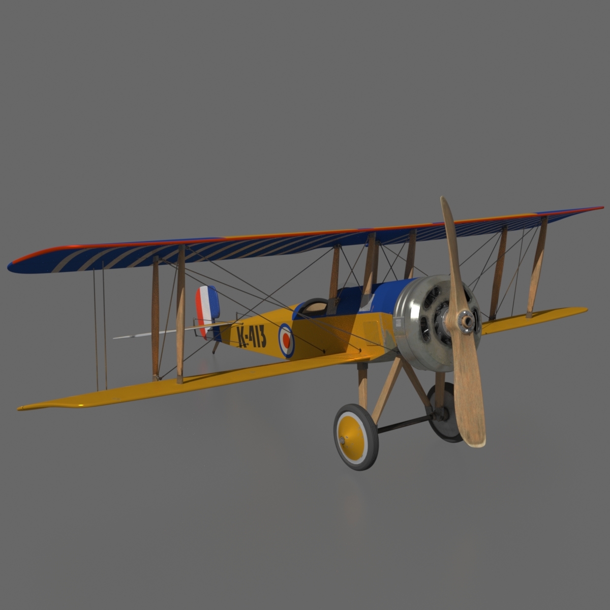 3d historic airplane