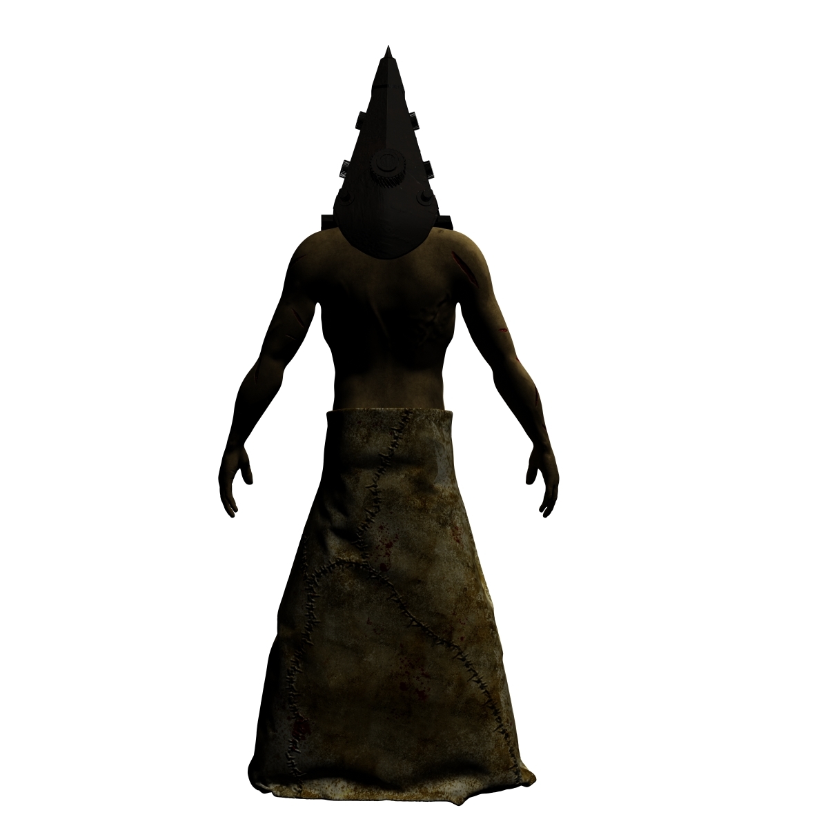 3d model scene pyramid head