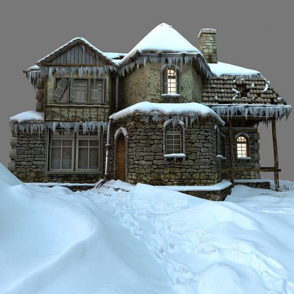 model old house snowy snow