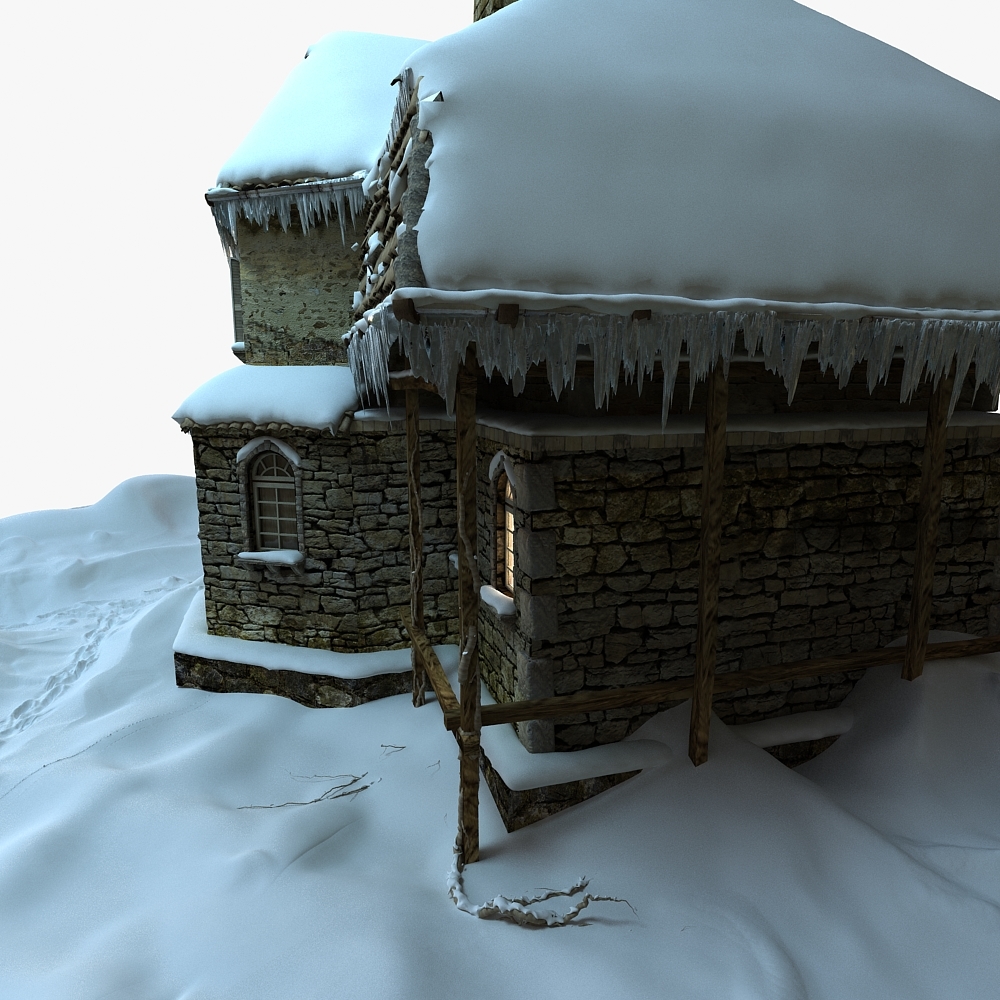 model old house snowy snow