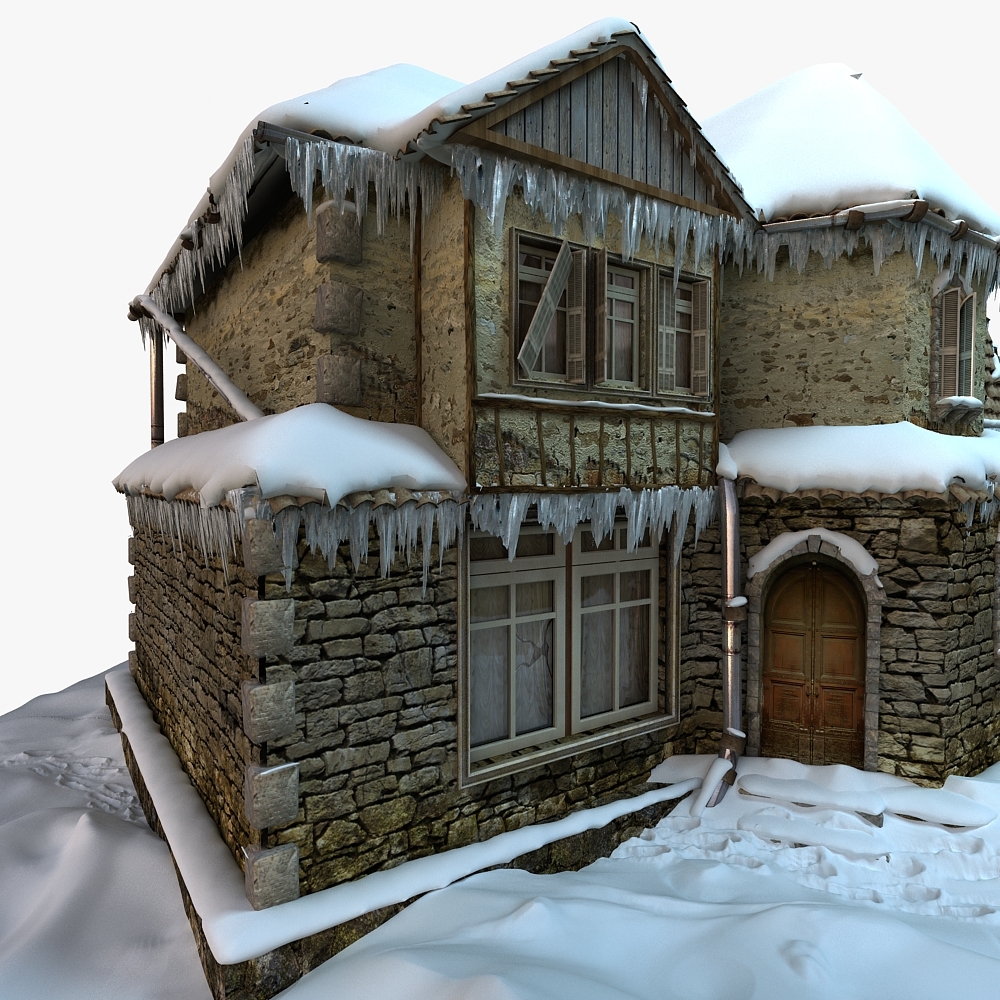 model old house snowy snow
