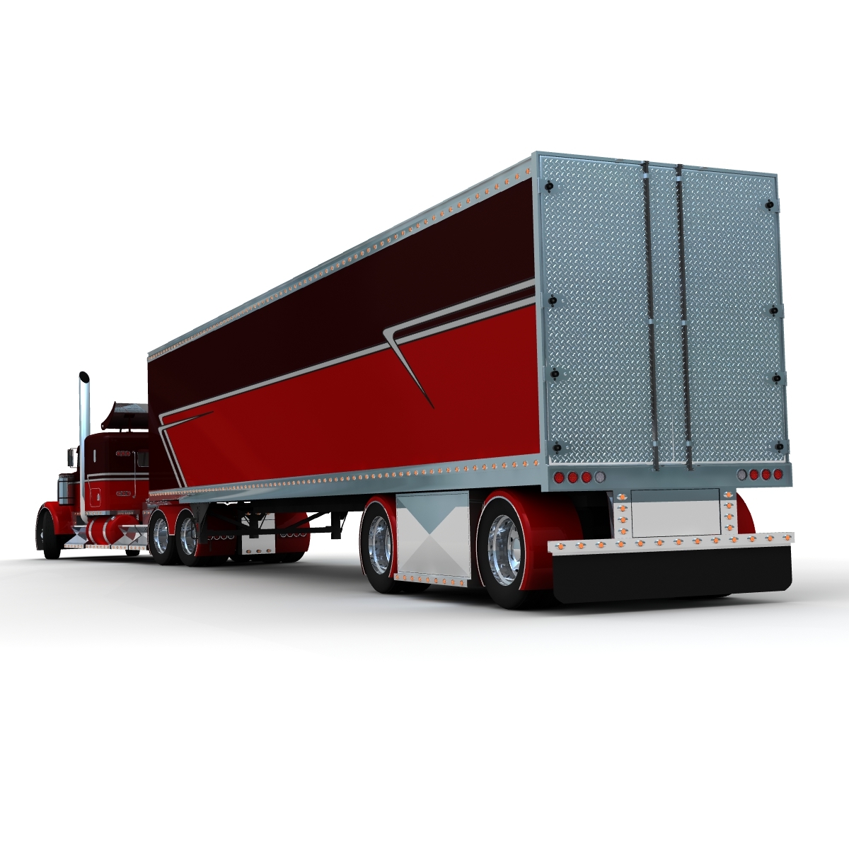 truck trailer w900 3d model