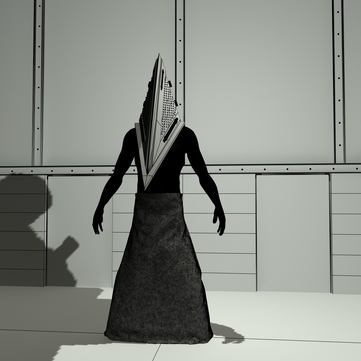 3d model scene pyramid head