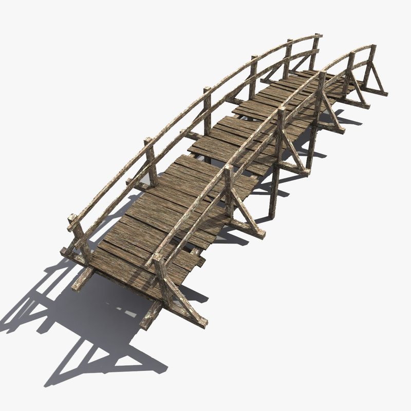 wood wooden bridge 3d model