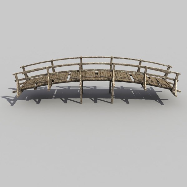 wood wooden bridge 3d model
