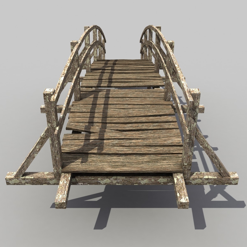 wood wooden bridge 3d model