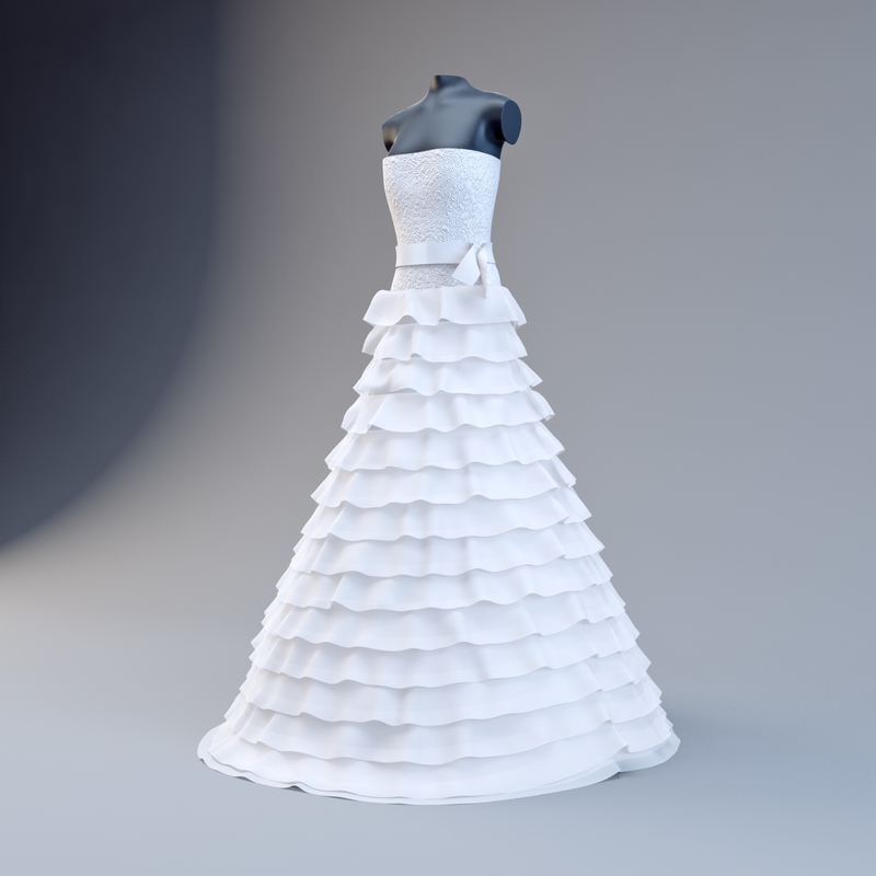 3d model wedding dress v2