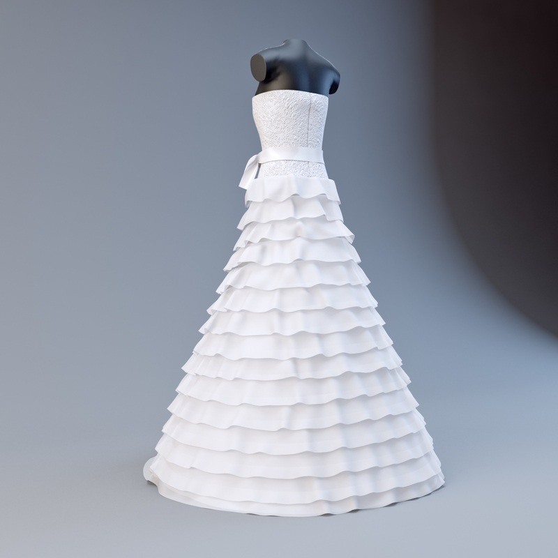 3d model wedding dress v2