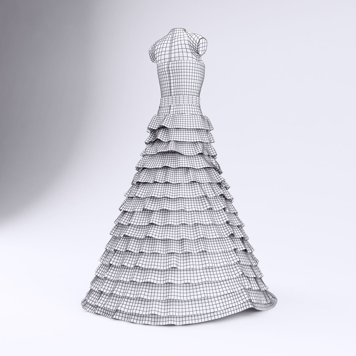 3d model wedding dress v2