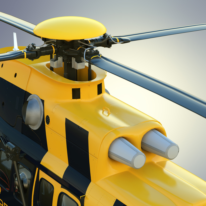 eurocopter as332l2 super puma 3d model