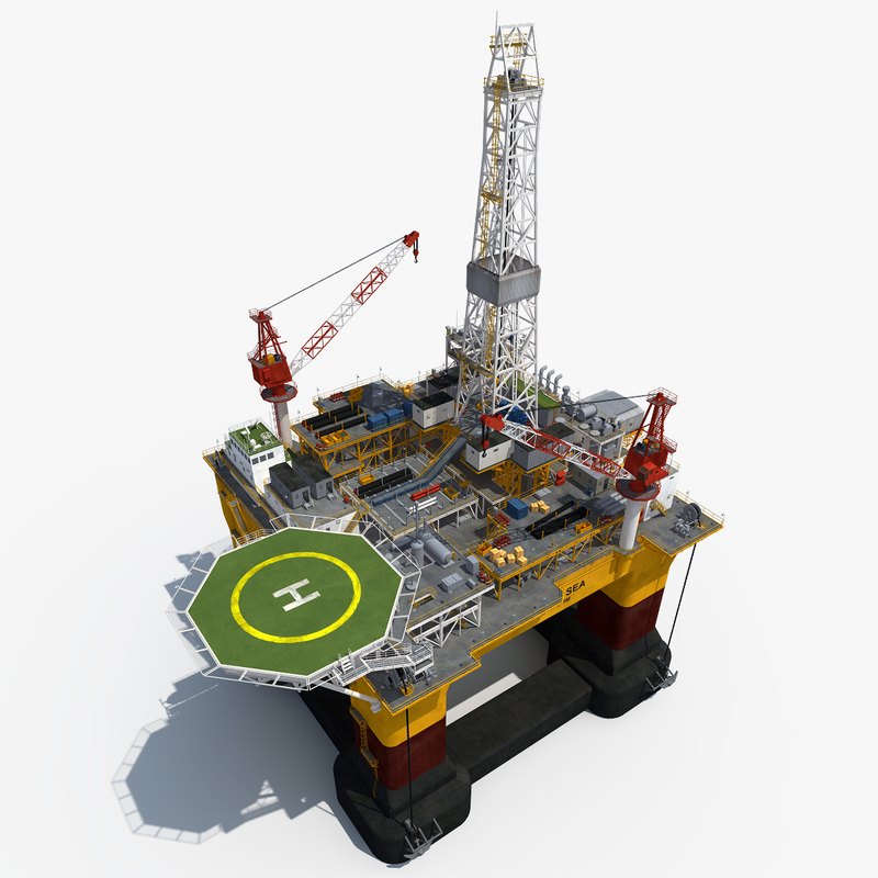 3d oil rig platform
