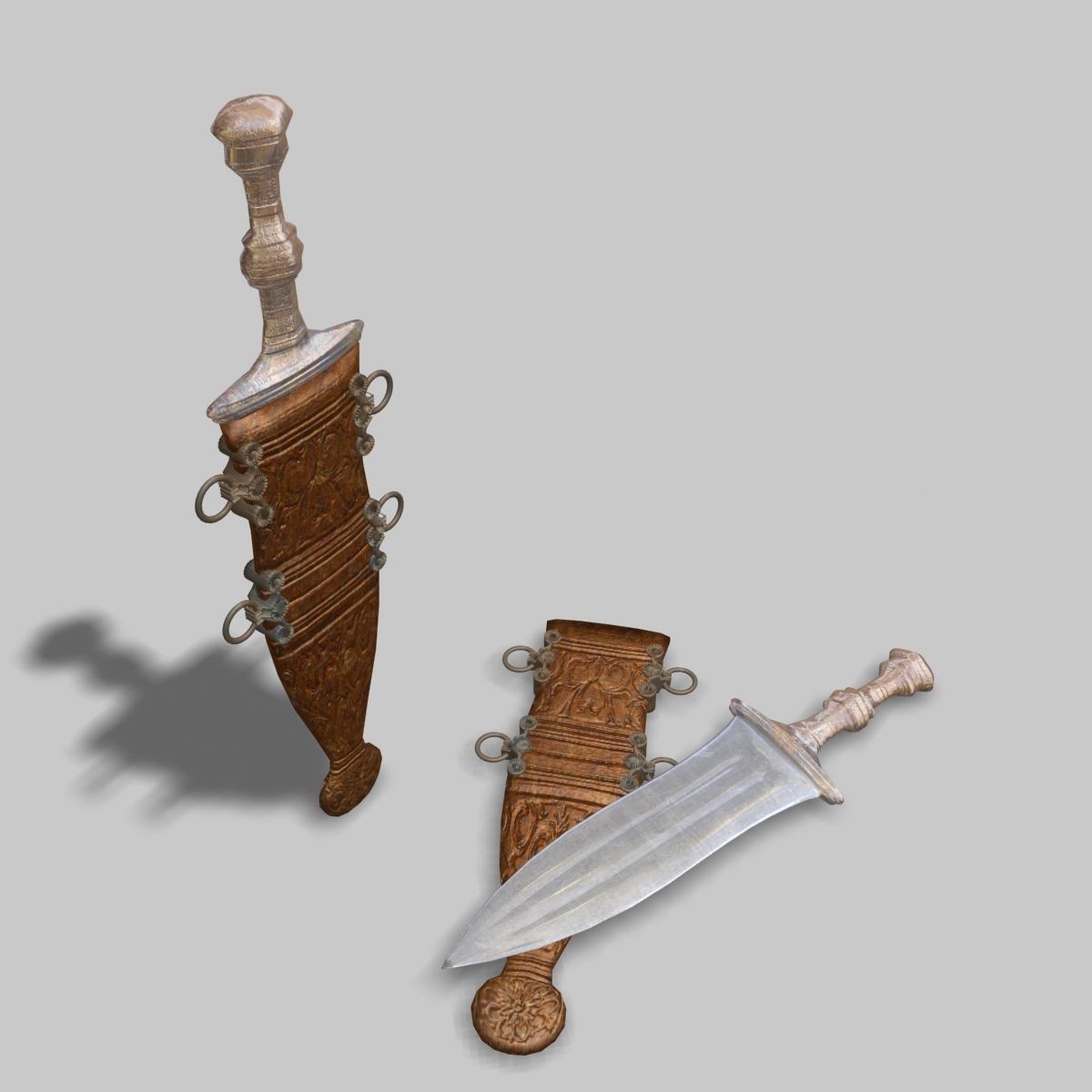 ancient roman dagger pugio 3d model
