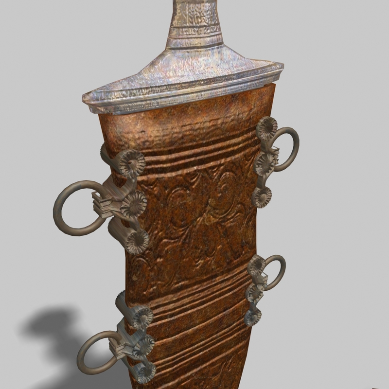 ancient roman dagger pugio 3d model