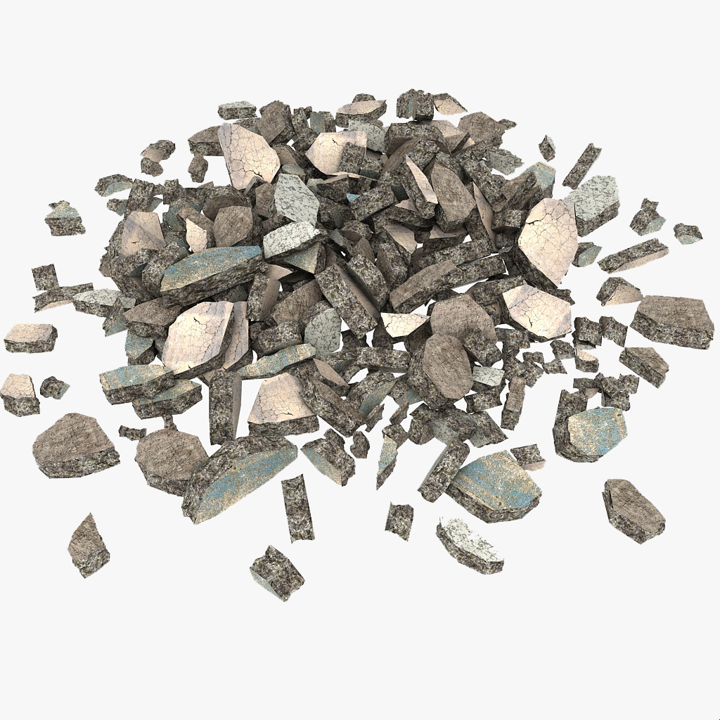 3d debris stone rock