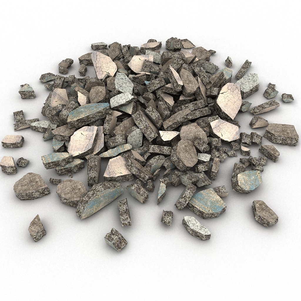 3d debris stone rock