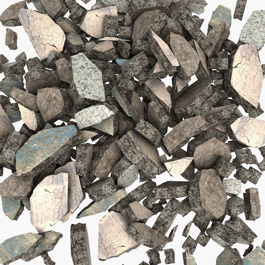3d debris stone rock