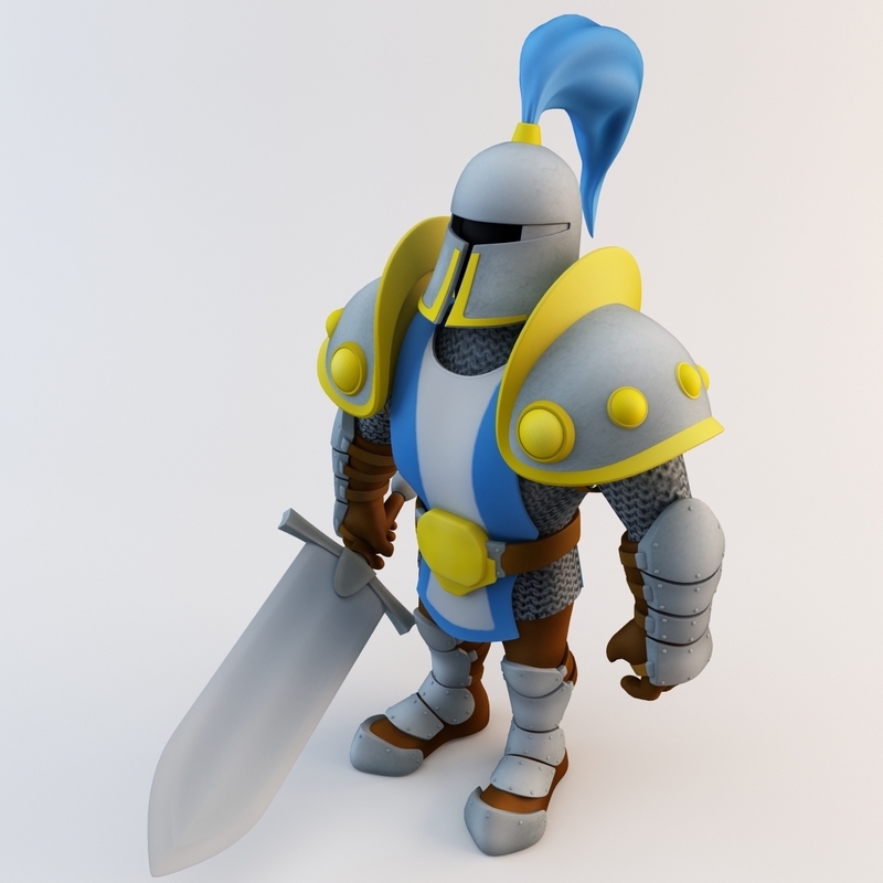 knight character games 3d model