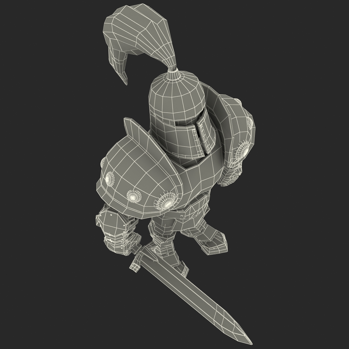 knight character games 3d model