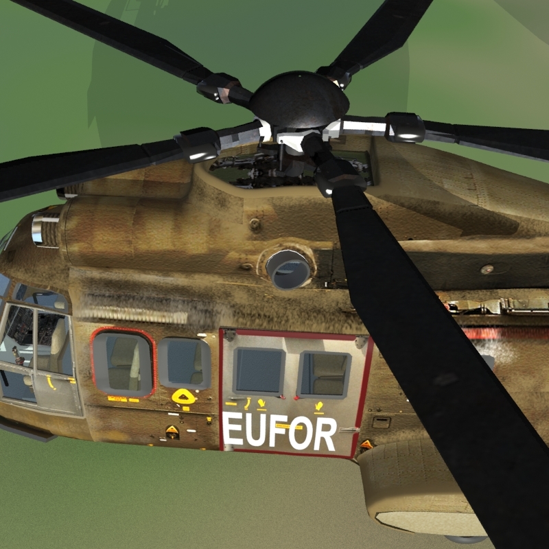 3d model super puma helicopter