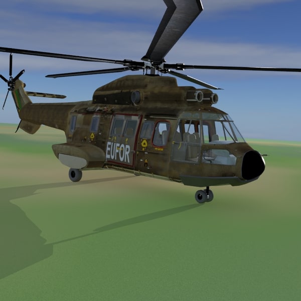 3d model super puma helicopter