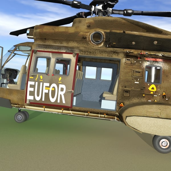 3d model super puma helicopter