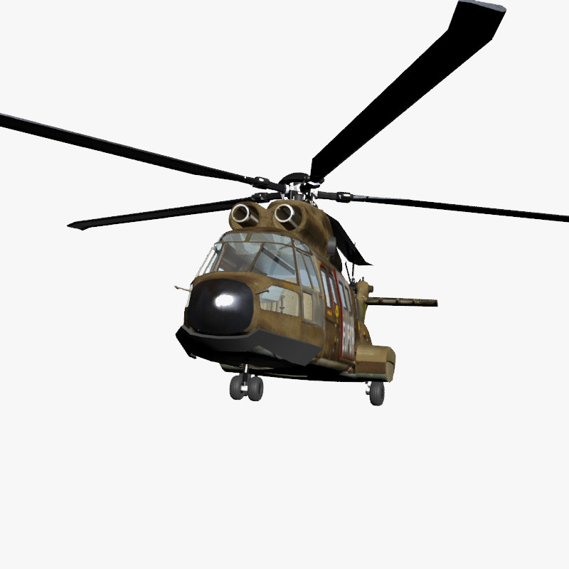 3d model super puma helicopter