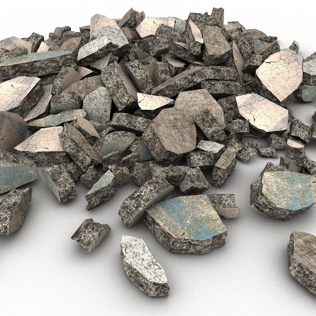 3d debris stone rock