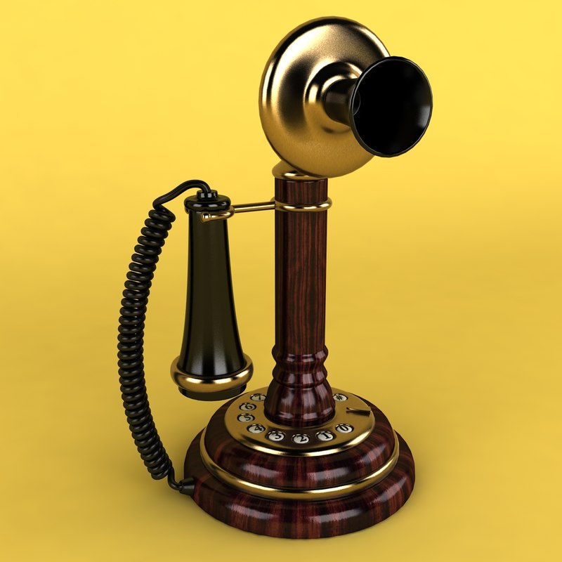 3d model vintage telephone phone