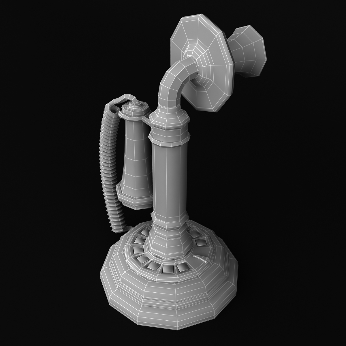 3d model vintage telephone phone