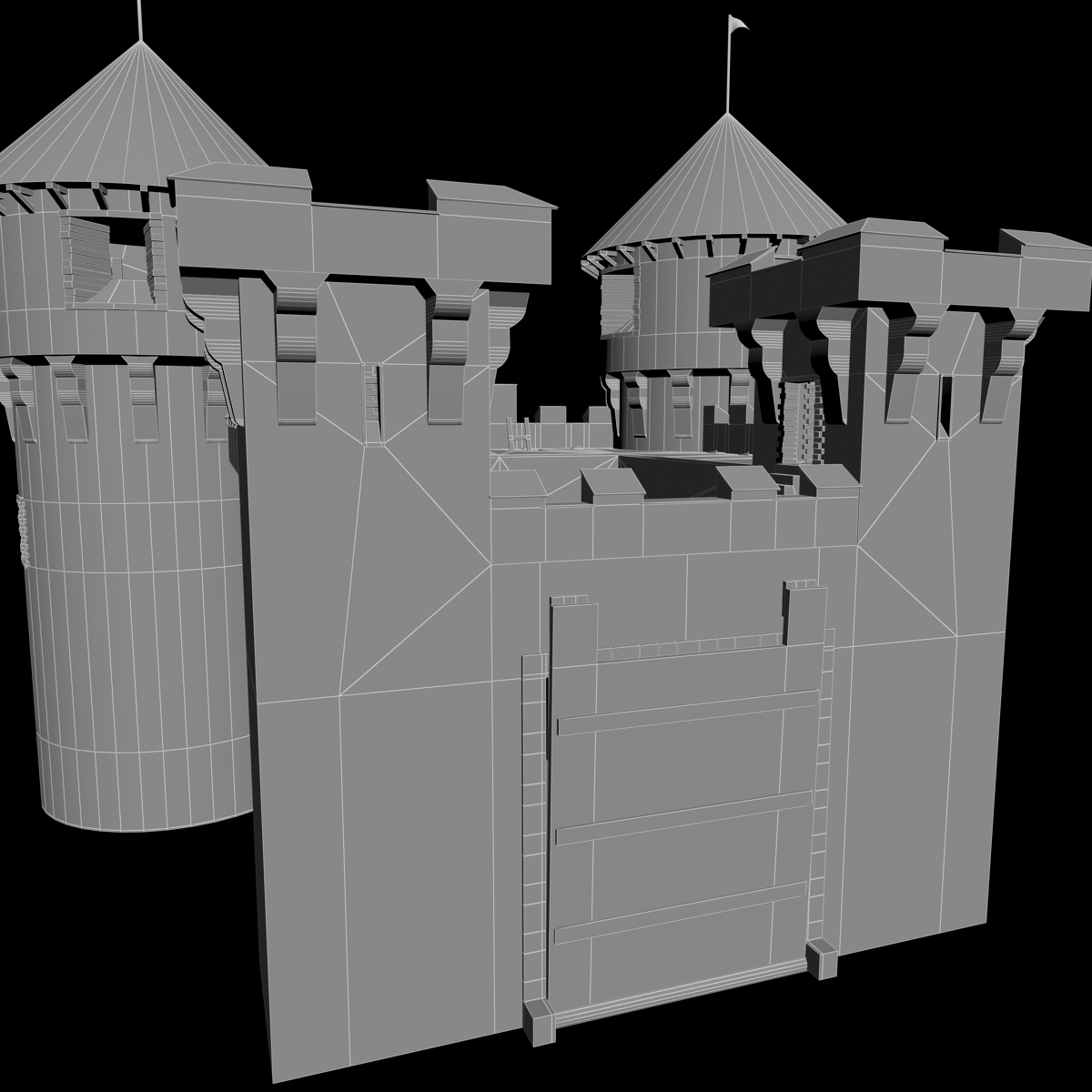 3d model realistic medieval castle gate