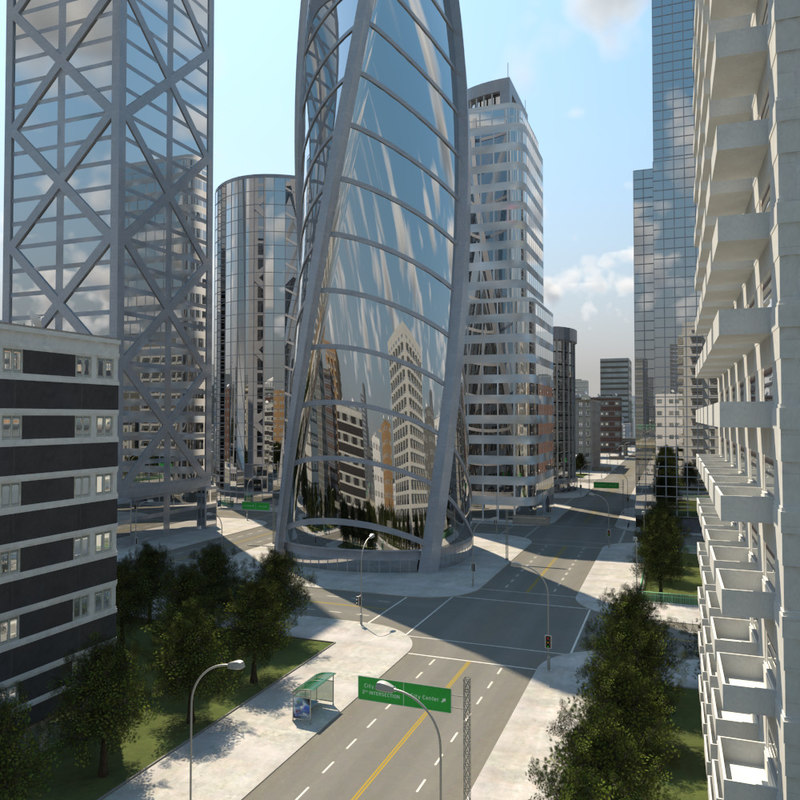 city scene 3d model