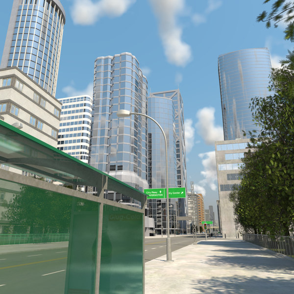 city scene 3d model