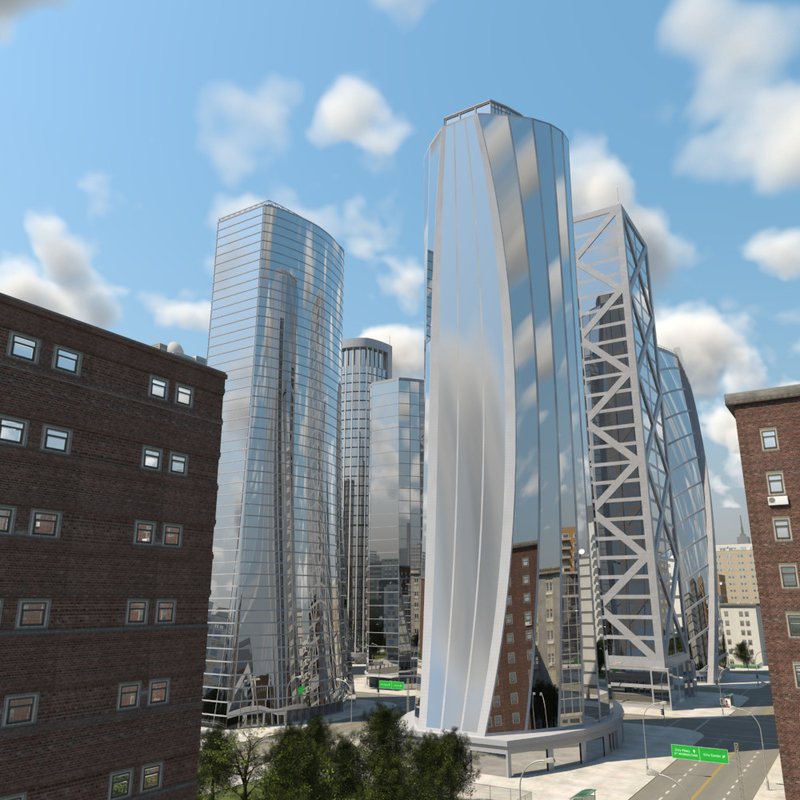 city scene 3d model