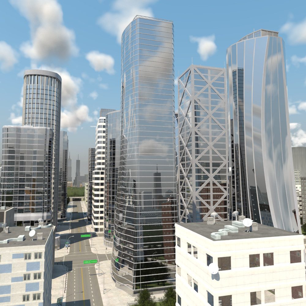 city scene 3d model