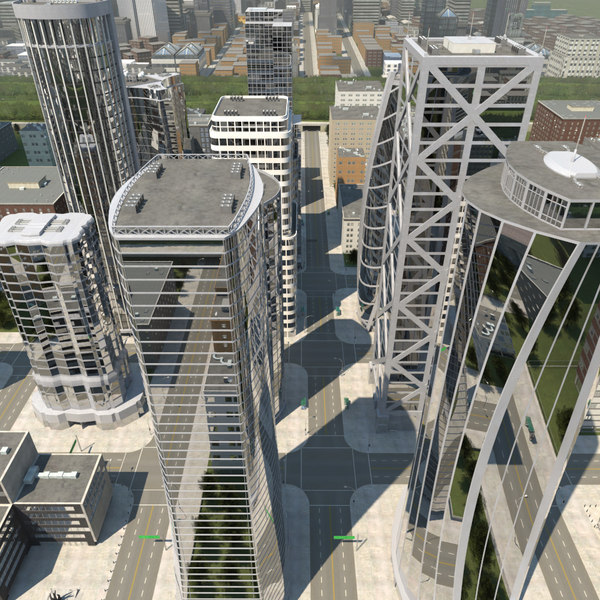 city scene 3d model