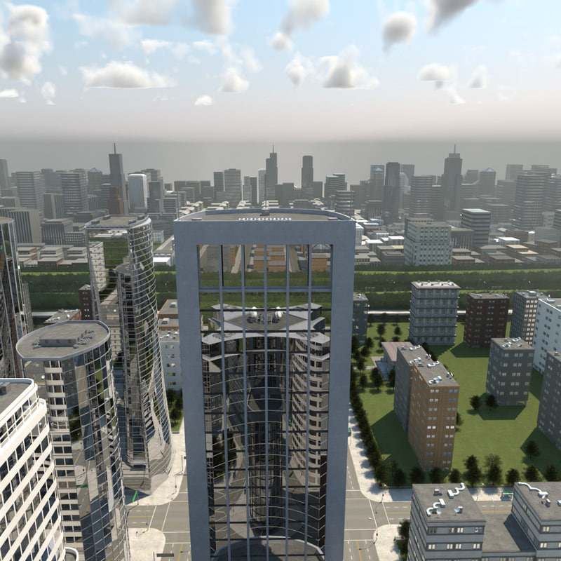 city scene 3d model