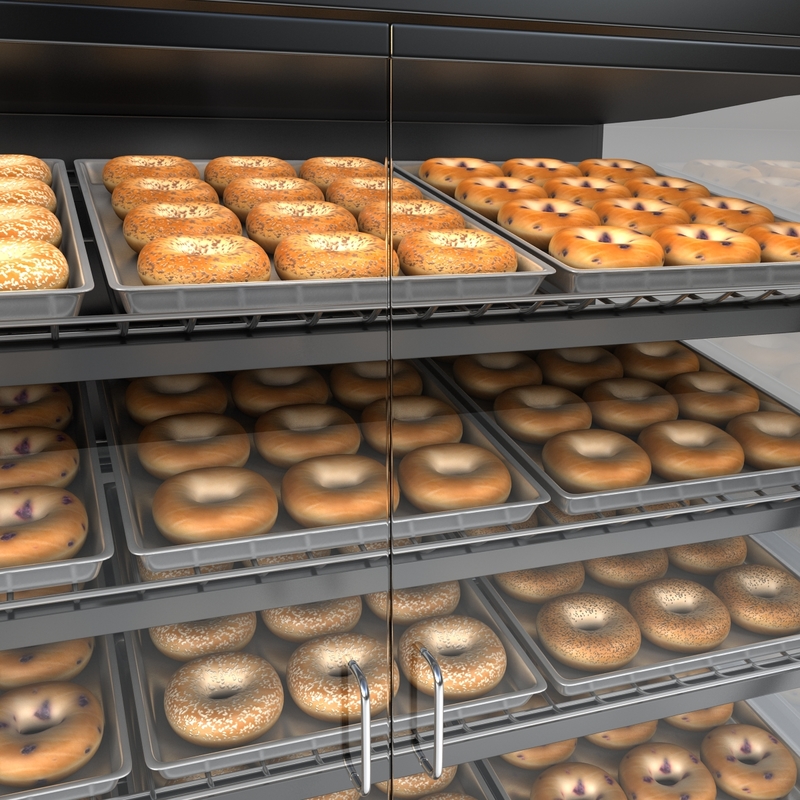 3d bakery case doughnuts bagels