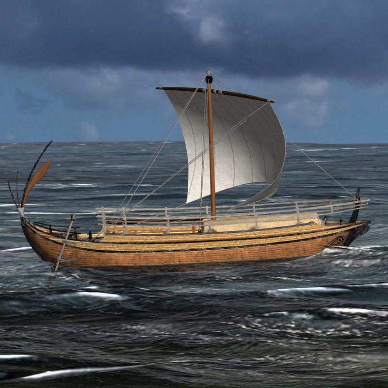 3d model of ancient greek freight ship hull
